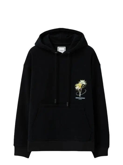 WOOYOUNGMI Palm Tree Graphic Hoodie - Black