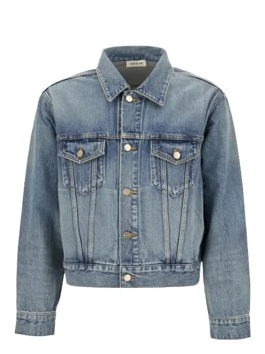 Fear Of God Classic Buttoned Trucker Jacket - Blue