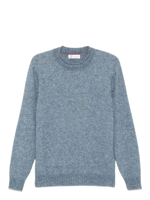 Brunello Cucinelli Crew Neck Long Sleeve Sweater - Gray