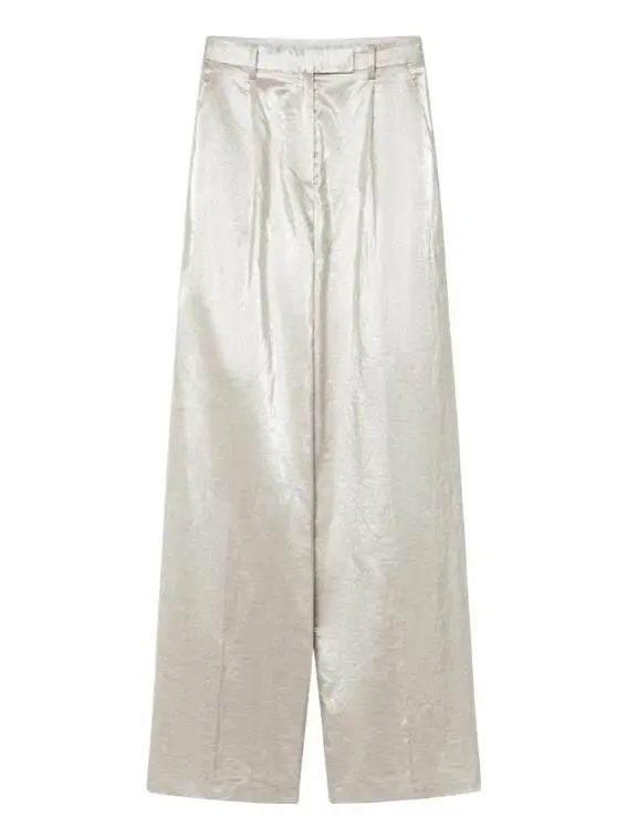 FORTE_FORTE Tweed Lurex Flared Trousers - White