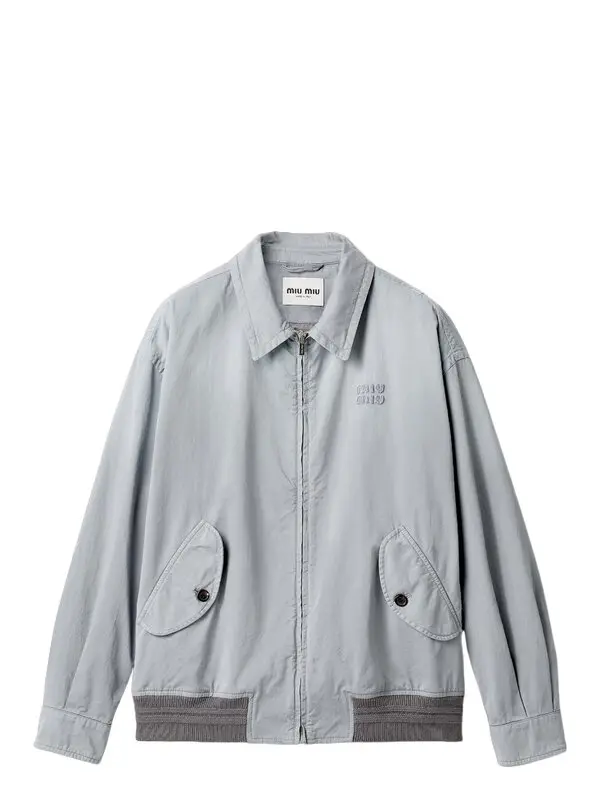 Miu Miu Twill Blouson Jacket - Steel Gray