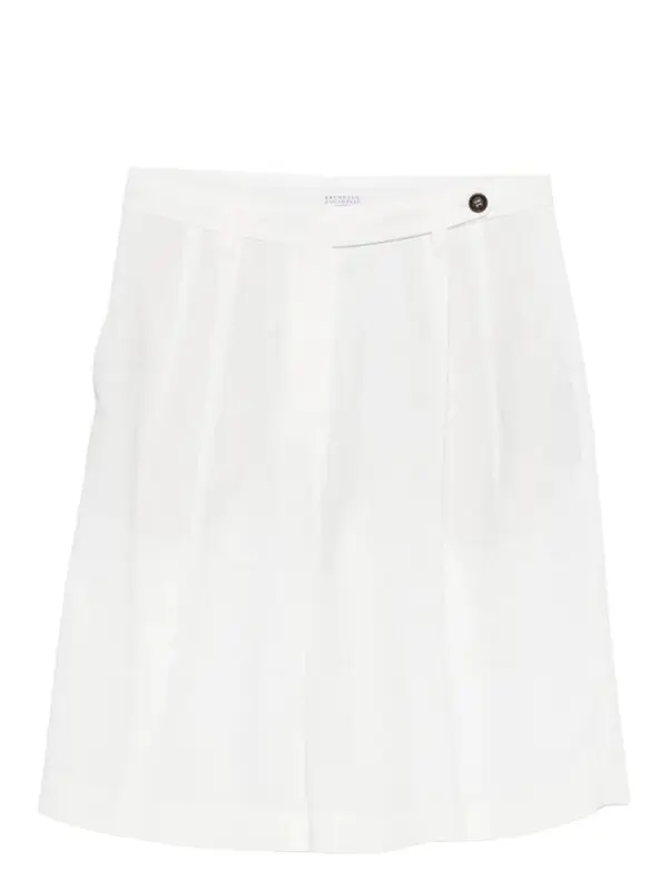 Brunello Cucinelli Pleated Tailored Shorts - Natural