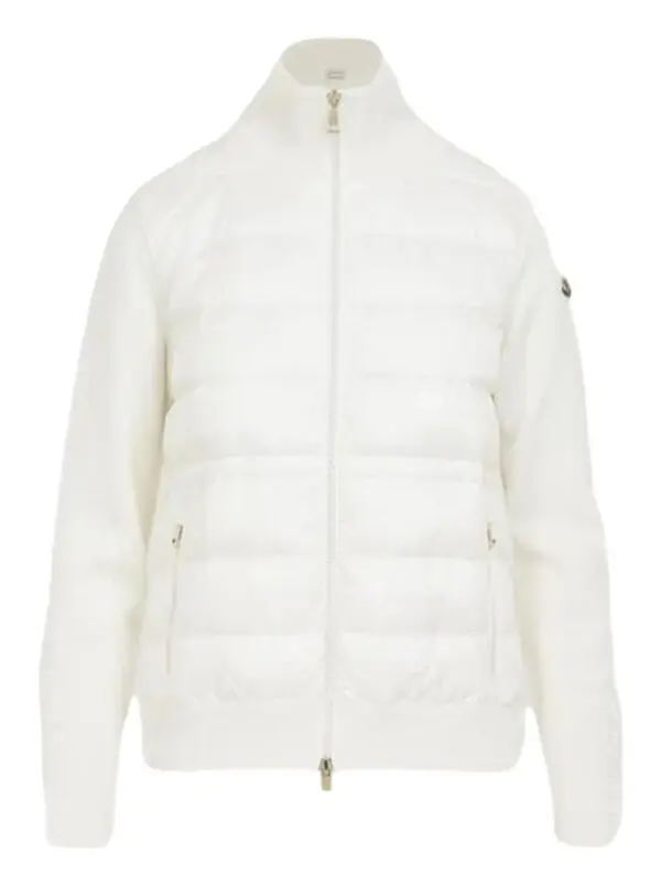 Moncler Wool Zip-up Down Cardigan - White