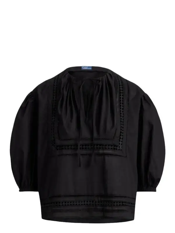 Polo Ralph Lauren Lizzy Puff Sleeve Blouse - Black