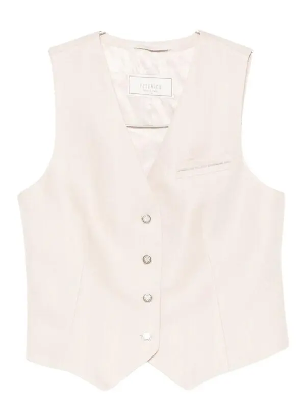 Peserico Single-breasted Waistcoat - White