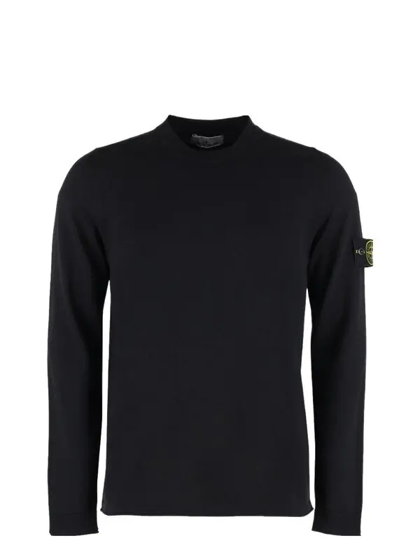 Stone Island Long Sleeve Hoodie With Round Neck - Blue