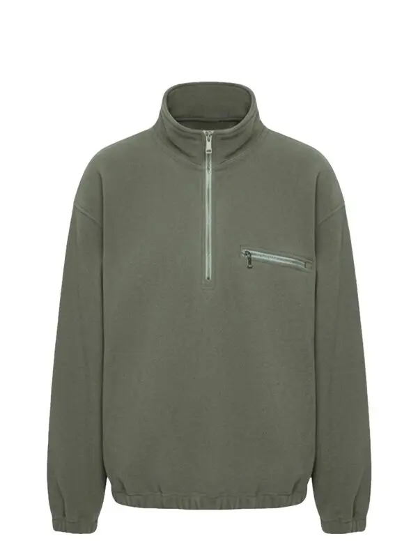 RIER Long Sleeve Stand-up Collar Zip-up Sweatshirt - No