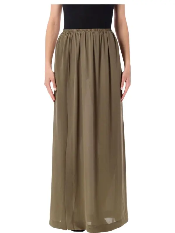 THE FRANKIE SHOP Elastic Waist Midi Skirt - Olive