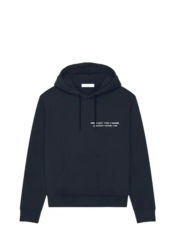 Givenchy Couture Seam Hoodie In Fleece With Archives Print - Night Blue