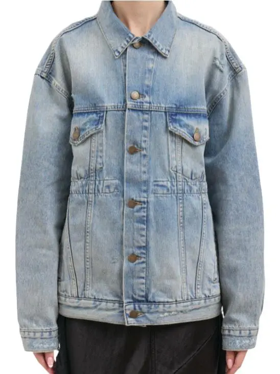HAIKURE Long-sleeve Denim Jacket - Gray
