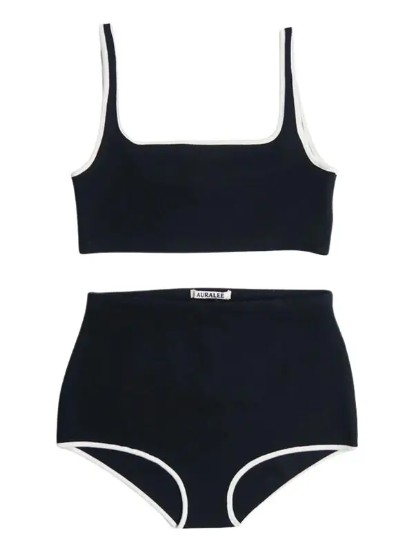 Auralee Contrast Trim Bikini - Black