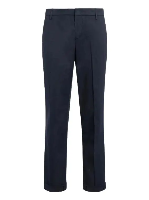 DONDUP Tailored Trousers With Turned-up Cuffs - Black