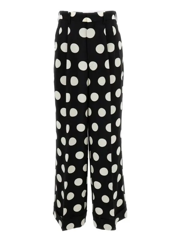 Junya Watanabe Polka Dot Wide-leg Trousers - Black