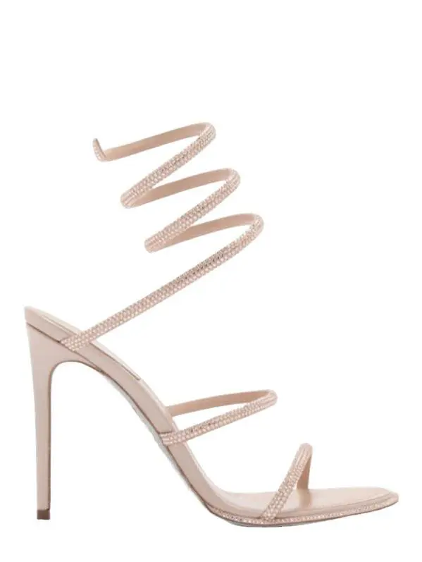 Rene Caovilla Cleo Crystal-embellished Stiletto Sandals - Nude