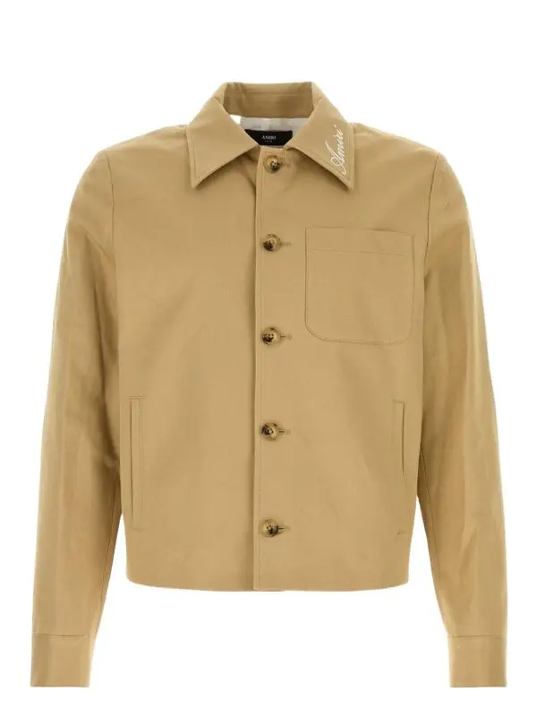 Amiri Script Collar Shirt Jacket - Nude