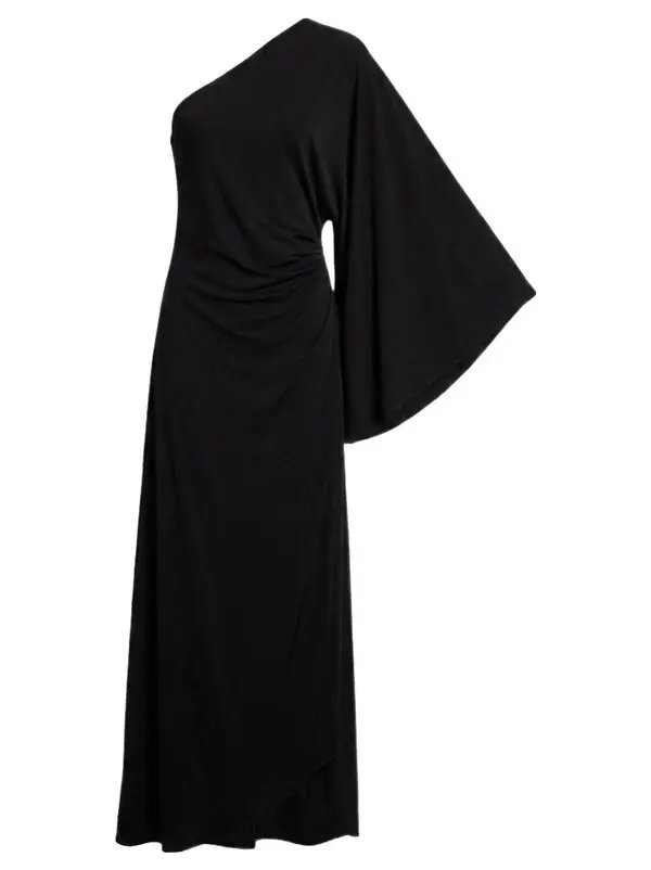 Gucci Jersey Asymmetrical One-shoulder Maxi Dress - Black