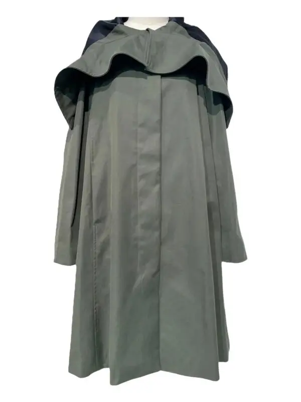 Dries Van Noten Long Sleeve Hooded Trench Coat - Gray