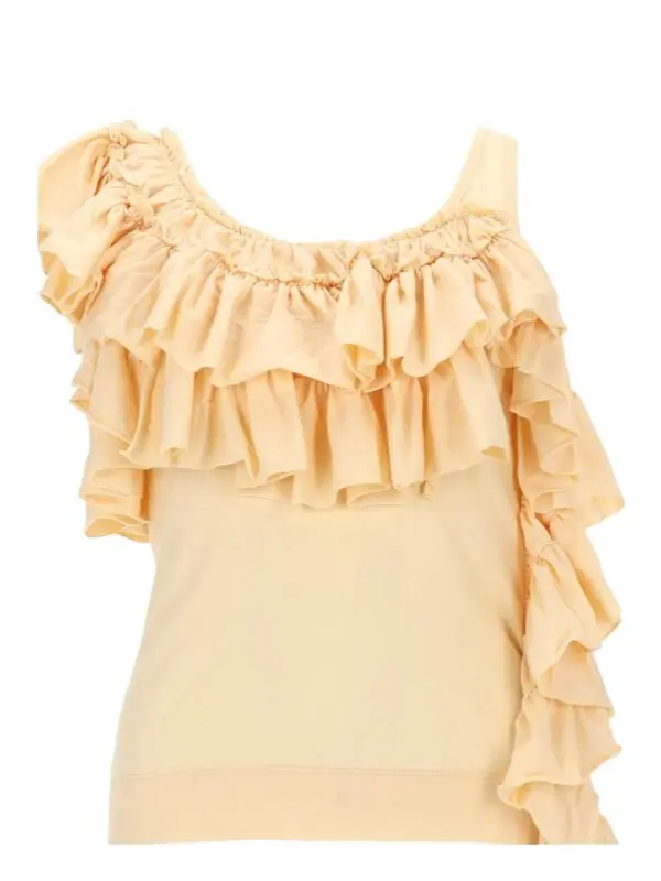 Dries Van Noten Asymmetrical Ruffled Tank Top - Yellow