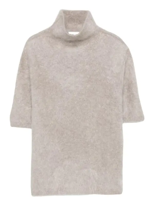 Soft Goat Cashmere Turtleneck Sweater - Nude