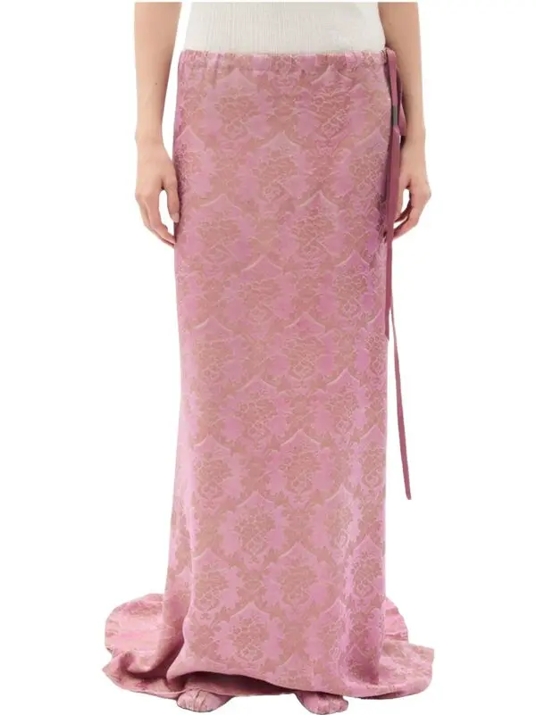 ANN DEMEULEMEESTER Sheila Long Bias Skirt - Blooming Powder