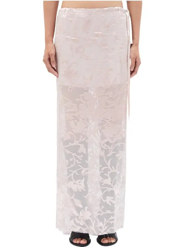 ANN DEMEULEMEESTER Eveline Floral Bias Maxi Skirt - Pale Rose