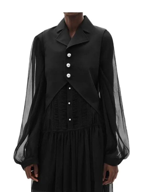 ANN DEMEULEMEESTER Lune Sleeveless Waistcoat - Black