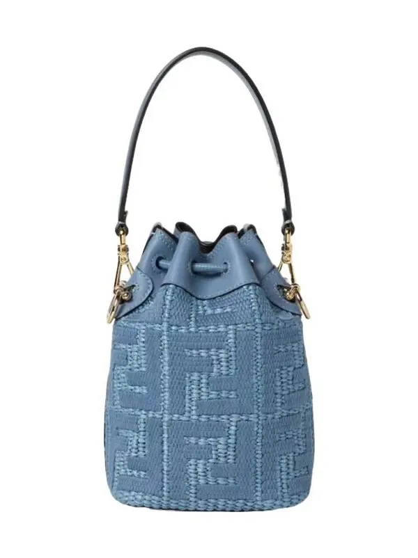 Fendi Mon Tresor Drawstring Bucket Bag - Blue
