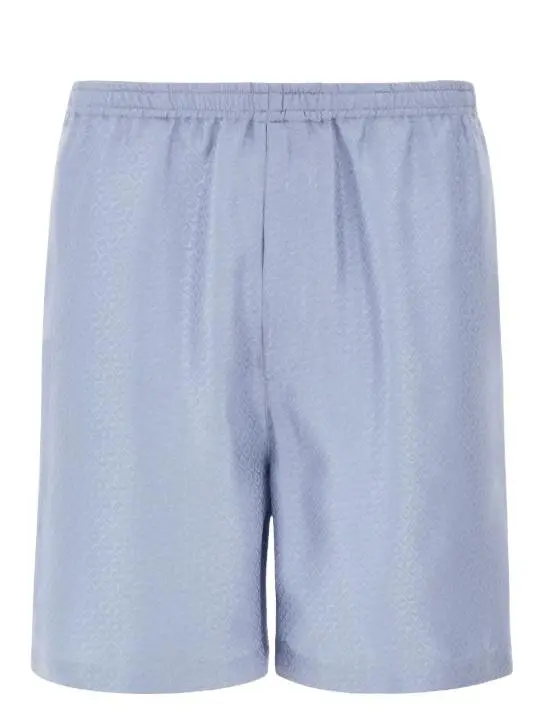 FERRAGAMO Silk Bermuda Shorts - Light Denim