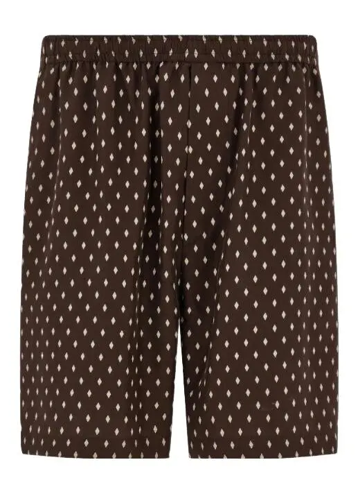 FERRAGAMO Printed Silk Bermuda Shorts - Black