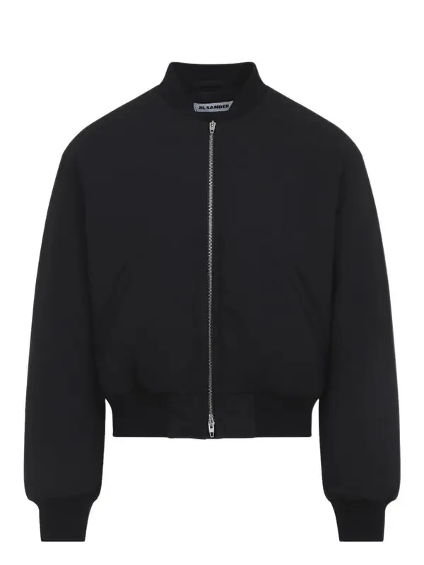 JIL SANDER Cropped Bomber Jacket - Black
