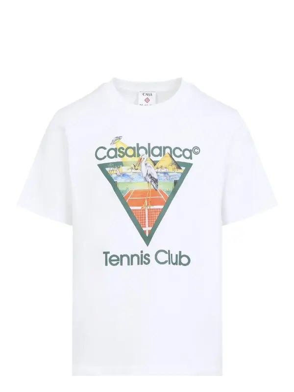 Casablanca Tennis Club Graphic-print T-shirt - White