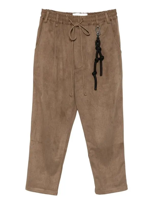 SONG FOR THE MUTE Drawstring Waist Rope Detail Trousers - Brown