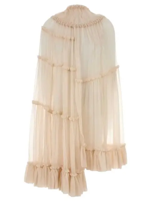 Dries Van Noten Pleated Asymmetrical Dress - Nude