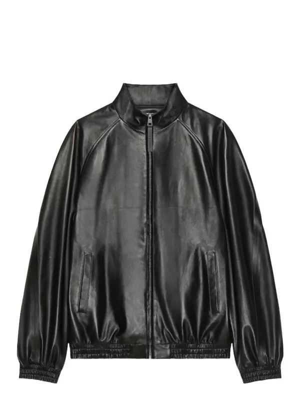 Givenchy Couture Seam Track Top In Nappa Leather - Black