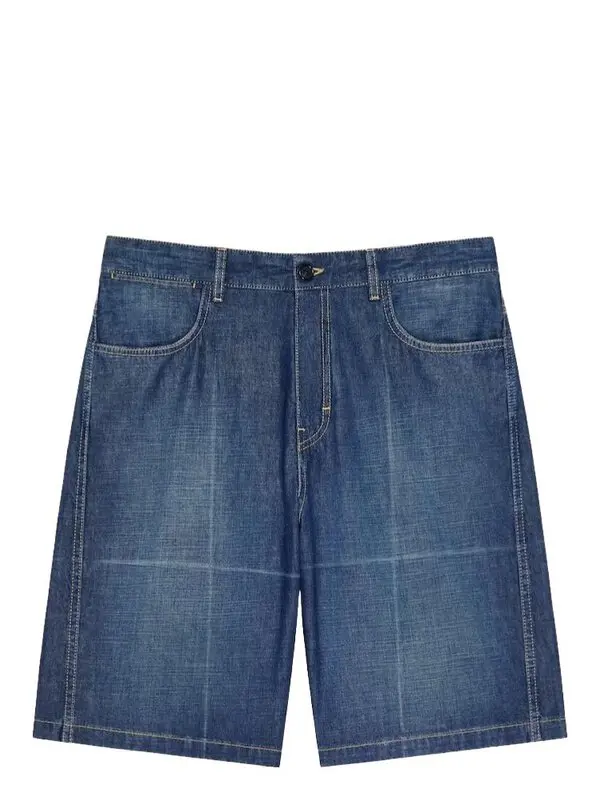 Givenchy Couture Seam Bermuda Shorts In Denim - Indigo