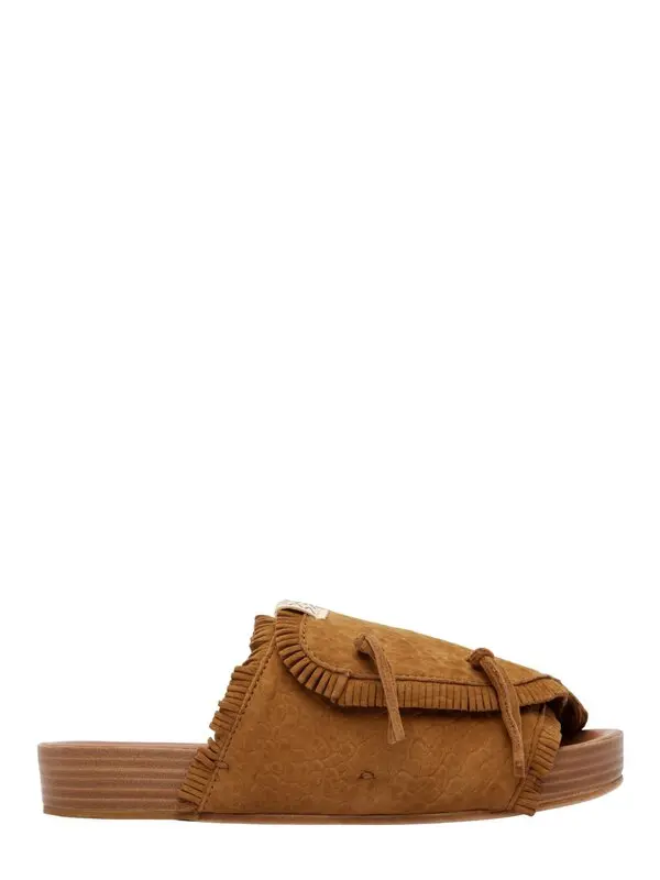 Visvim Christo Shaman Folk Fringe Mules - Brown