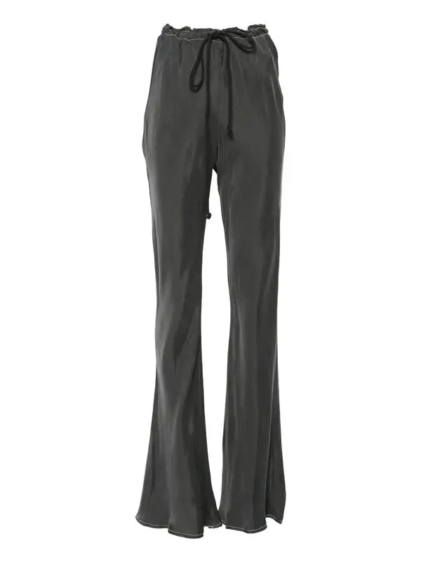 SONG FOR THE MUTE Drawstring Waist Flared Trousers - Black