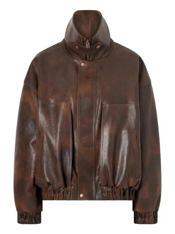 Magda Butrym Oversized Bomber Jacket With High Collar - Bronze
