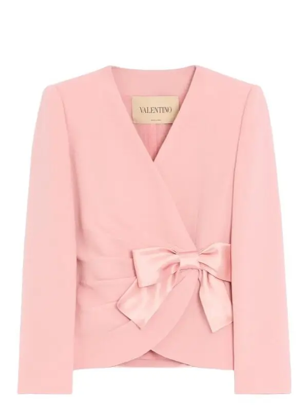 Valentino Garavani Ruched Jacket With Bow Detail - Pink