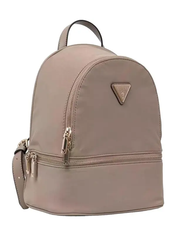 Guess Logo Plaque Zip-around Backpack - Neutrals