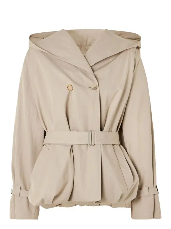 Magda Butrym Belted Hooded Jacket - Beige