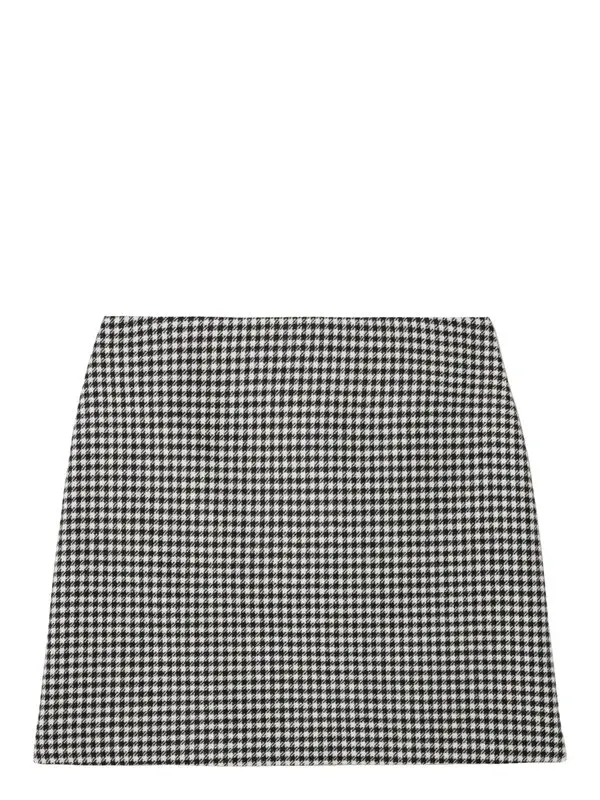 BLAZÉ MILANO Houndstooth Wool Mini Skirt - Black