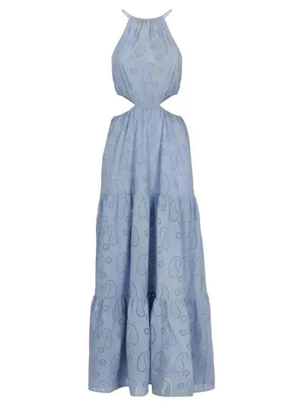 MC2 SAINT BARTH Kaby Broderie Anglaise Maxi Dress - Blue