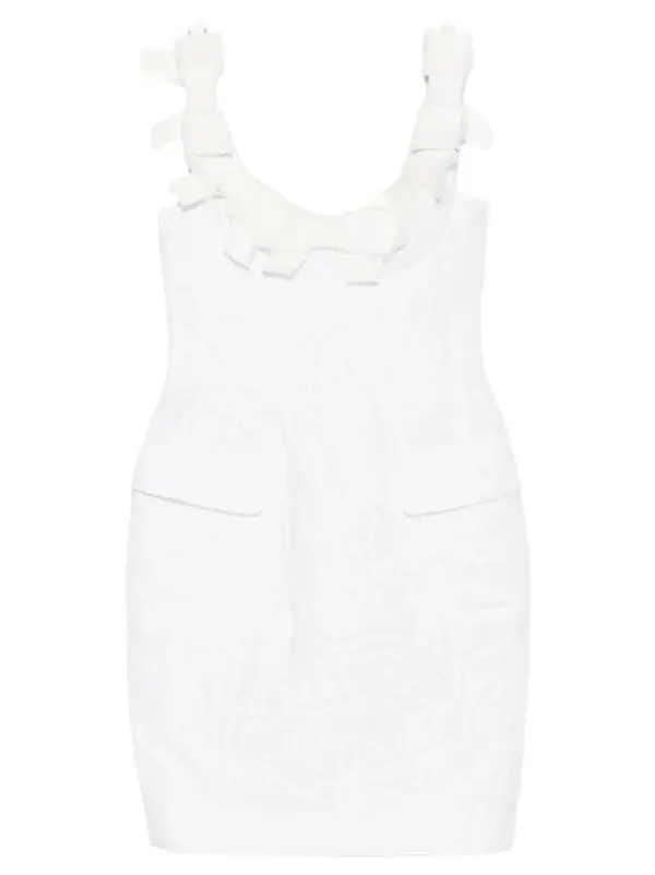 SHUSHU/TONG Bow Pocket Mini Dress - White