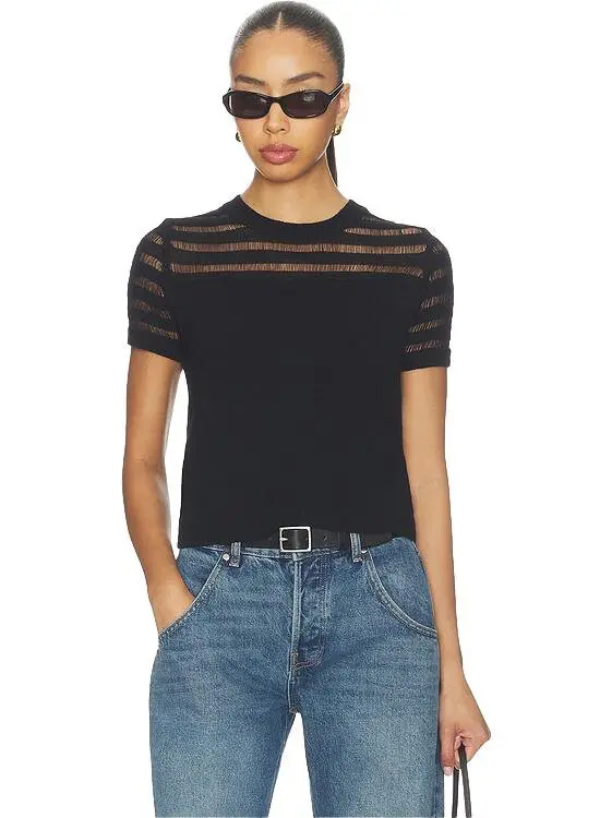 Rag & Bone Britt Short Sleeve Crew - Black