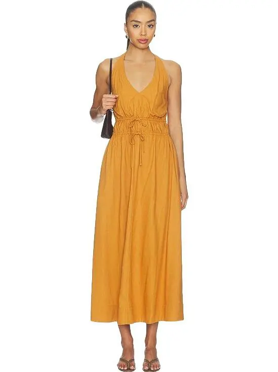 Paige Alysha Halterneck Dress - Rust