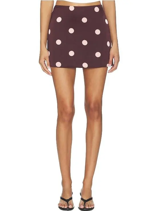 MORE TO COME Chardae Mini Skirt - Brown