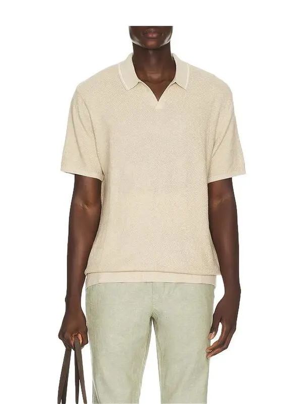 Marine Layer Greyson Knitted Polo In . Also - Brown