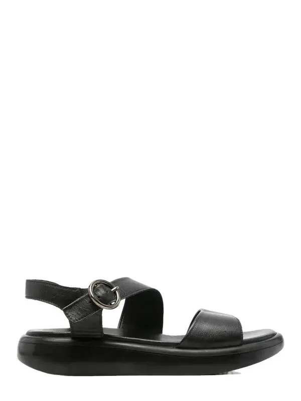 SERGIO MORETTI FIRENZE Leather Buckle-fastening Sandals - Black