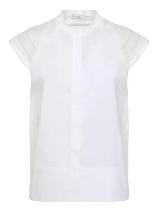 Peserico Sheer Panel Cap Sleeve Shirt - White